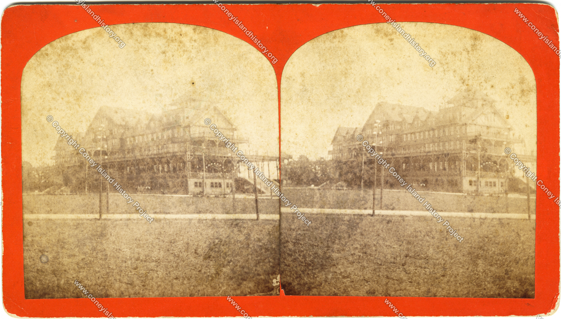 Manhattan Beach Hotel (from rear) Stereoscopic Print | Coney Island ...