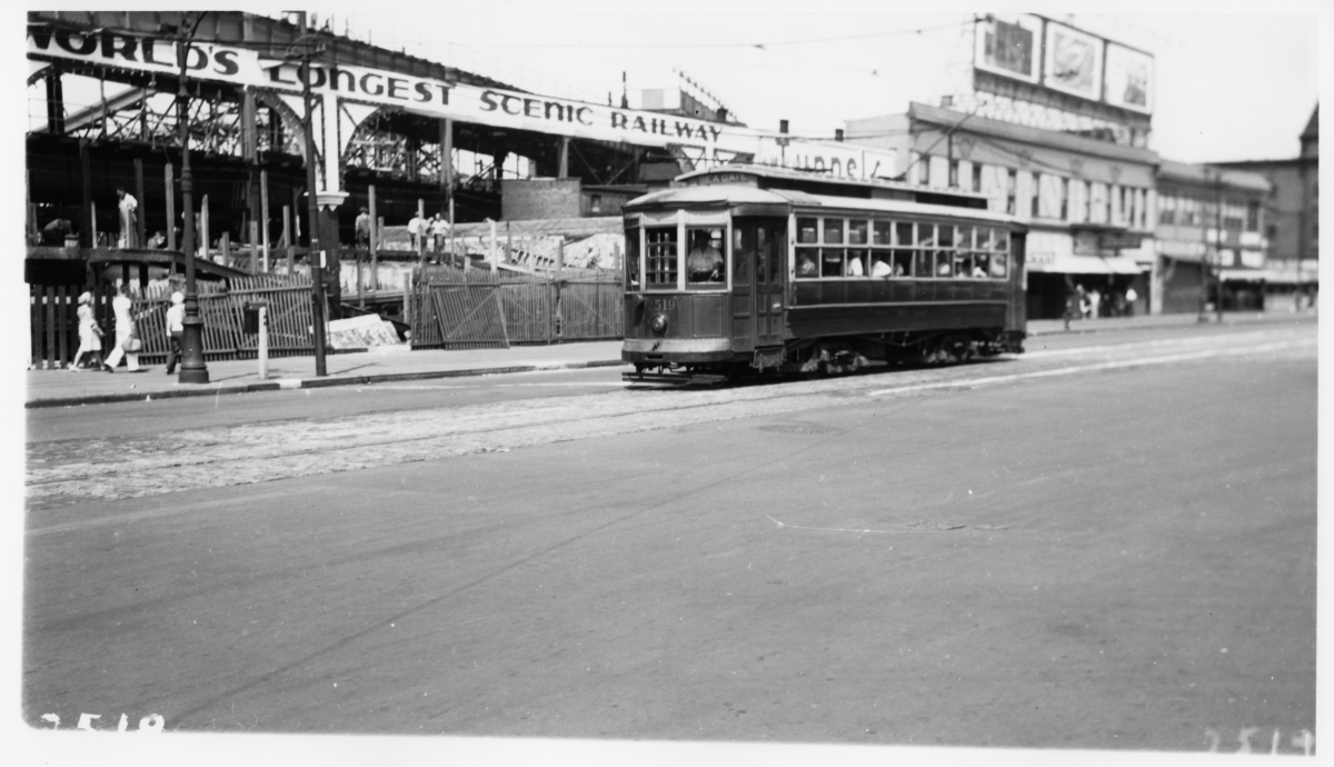 Brooklyn & Queens Transit trolley 2159 on Sea Gate line | Coney Island ...