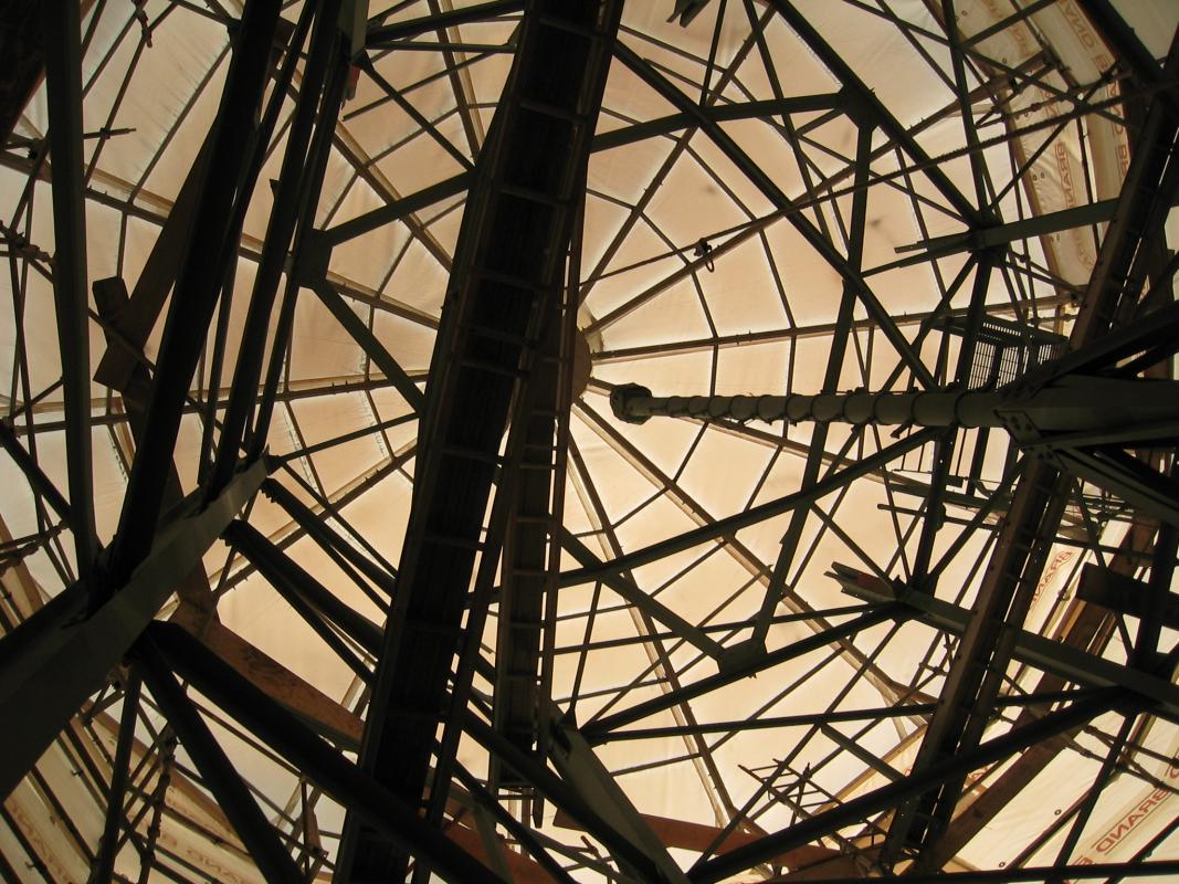 Parachute Jump rehabilitation, 2002 - 2003. Jump components inside sand ...