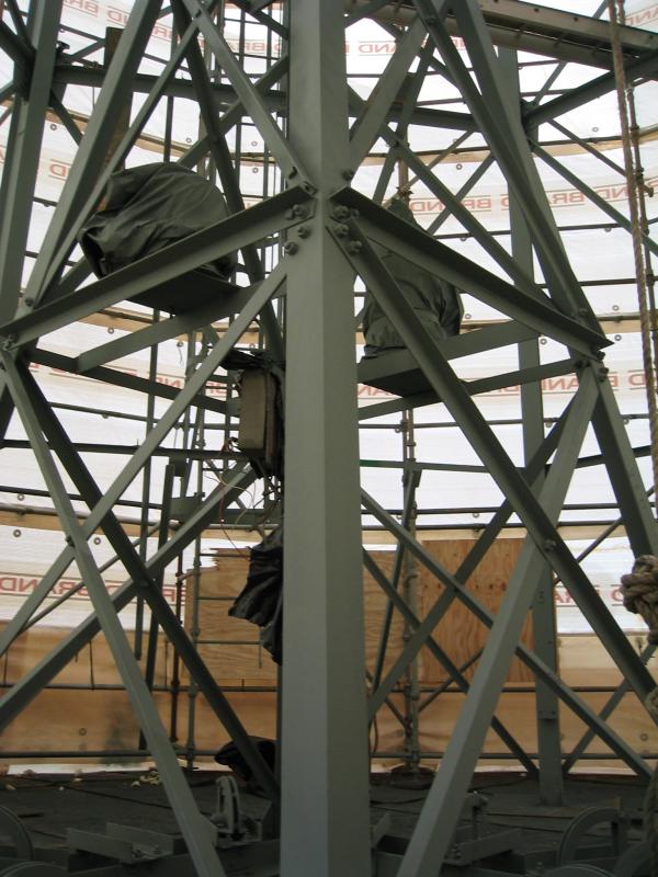 Parachute Jump rehabilitation, 2002 - 2003. Jump components inside sand ...