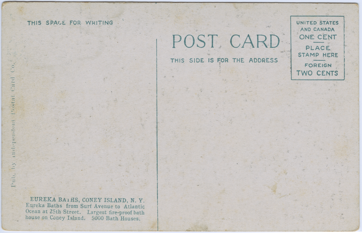 Eureka Baths, Coney Island, N.Y. | Coney Island History Project