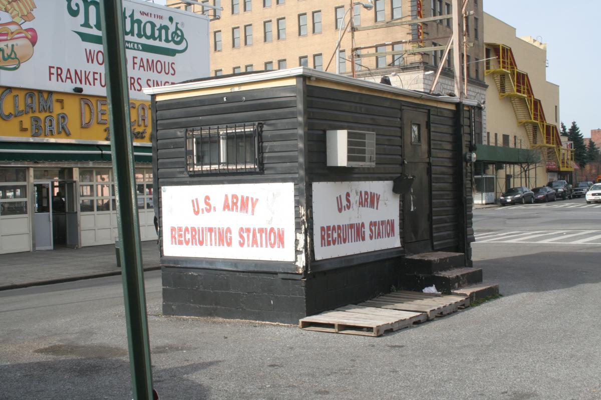 Army recruiting booth | Coney Island History Project